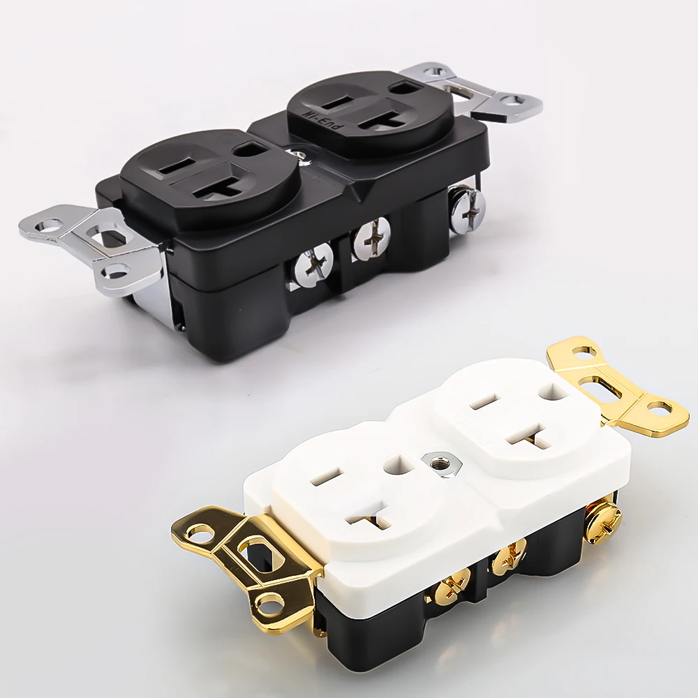 Hi-End-Beryllium-copper-Gold-plated-AC-20A-Power-Receptacle-Wall-Outlet ...