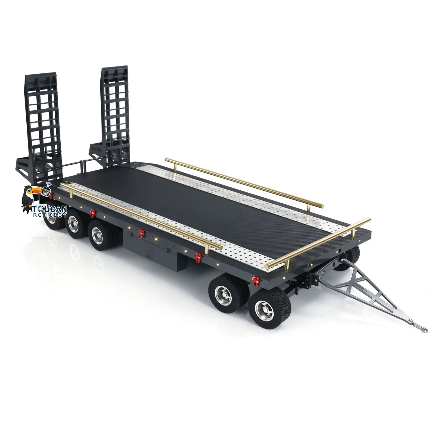 RC Metal 5 Axles Full Trailer Electric Tail-board Rear Side Lights for ...