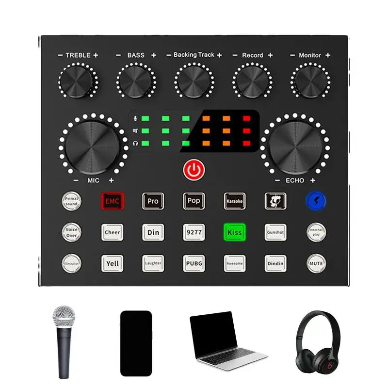 Live-Streaming-Sound-Card-Podcast-Mixer-With-7-Modes-Sound-Card-Mixer ...