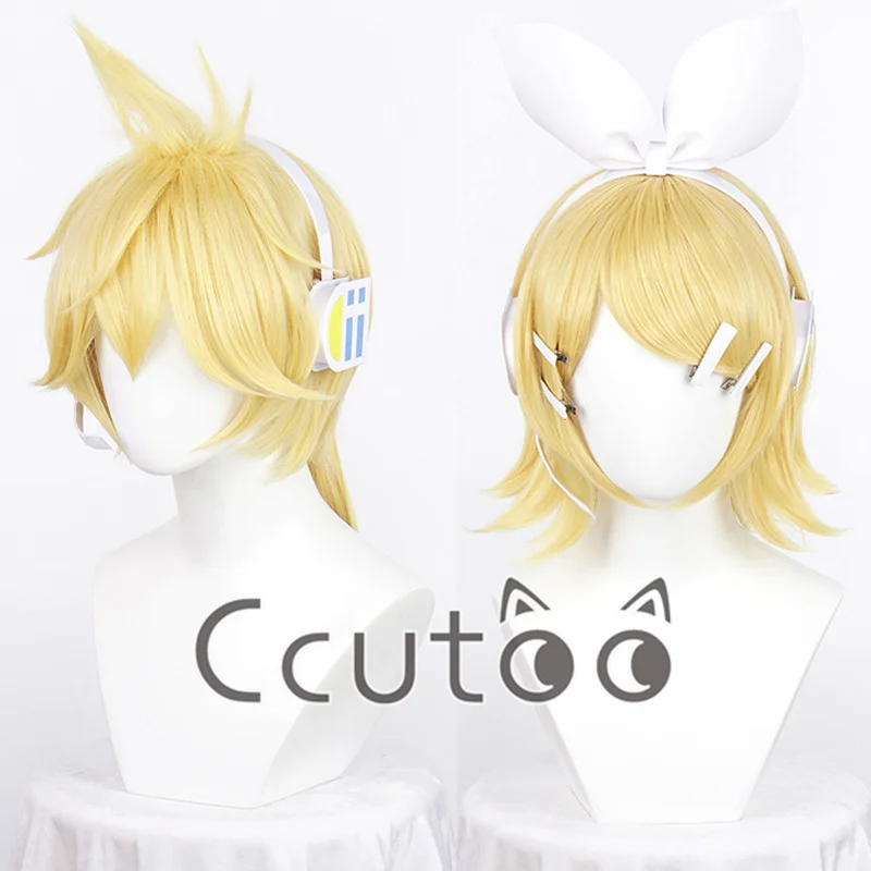 Rin-Len-Short-Blonde-Heat-Resistant-Synthetic-Hair-Cosplay-Wig-Headwear ...