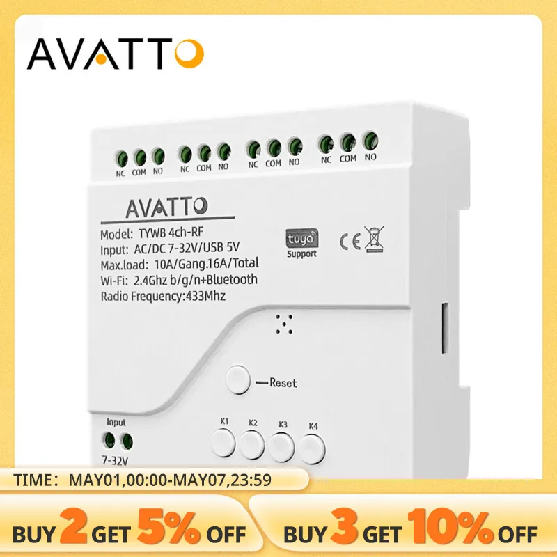 AVATTO-WiFi-Tuya-Smart-Motor-Switch-Module-32V-250V-RF-433-Radio-Remote ...