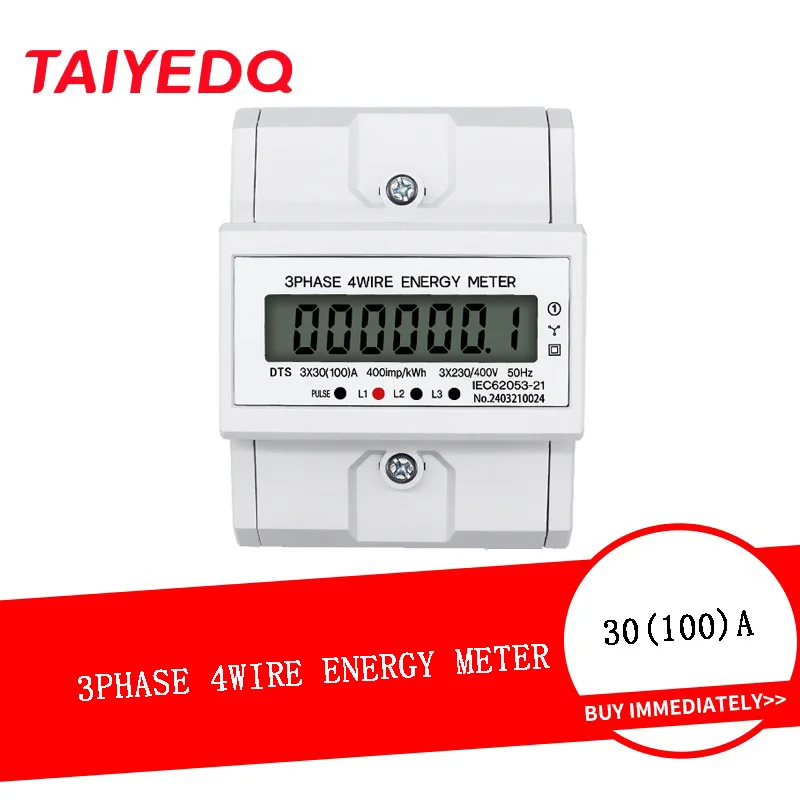 Din-Rail-3Phase-4Wires-LCD-Digital-Display-Wattmeter-Power-Consumption ...