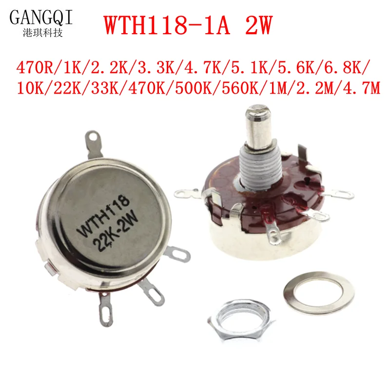 2PCS-WTH118-1K-4-7K-10K-47K-100K-220K-330K-470K-1M-Ohm-1A-2W ...