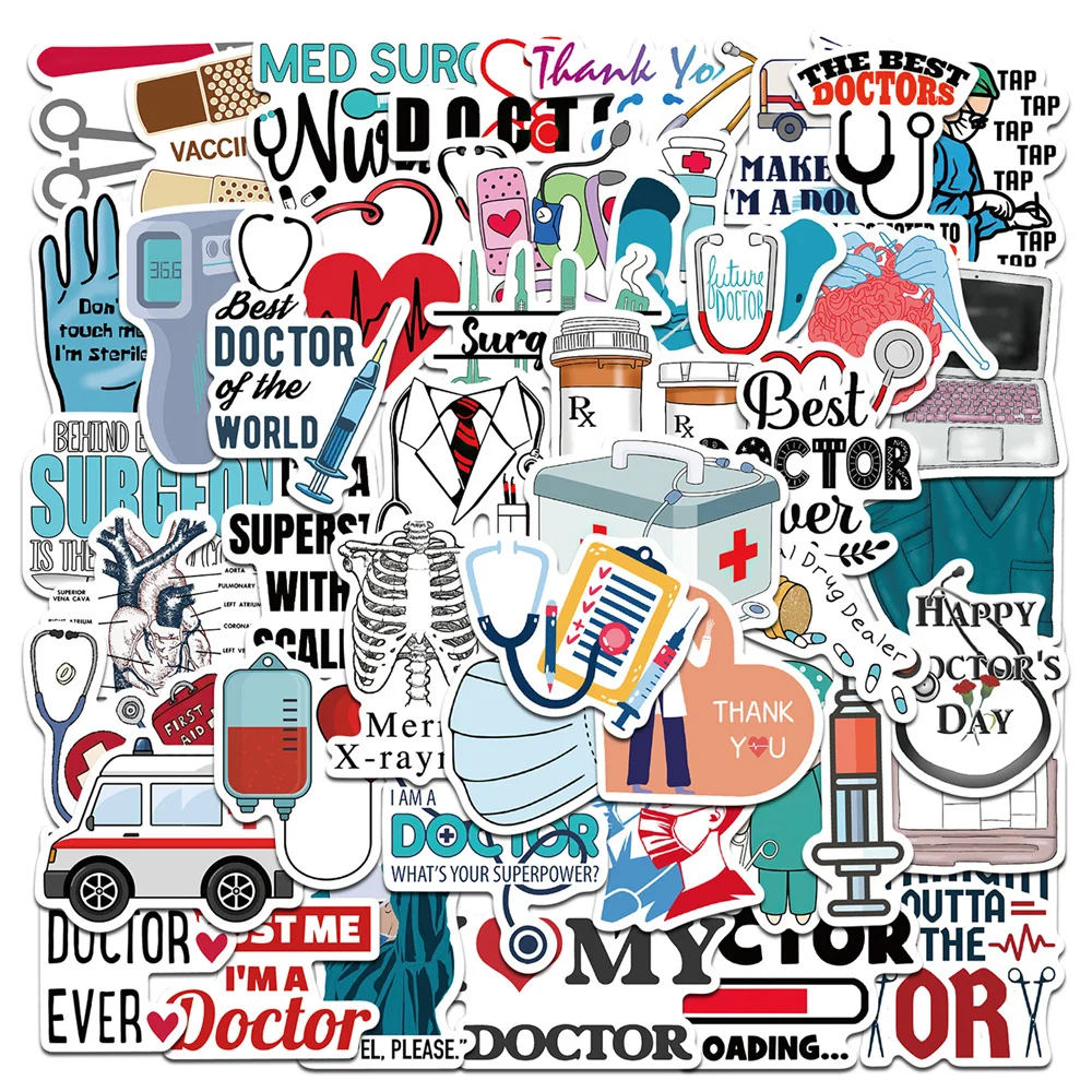 50pcs-Cartoon-Occupational-Doctor-Stickers-For-Ipad-Stationery ...