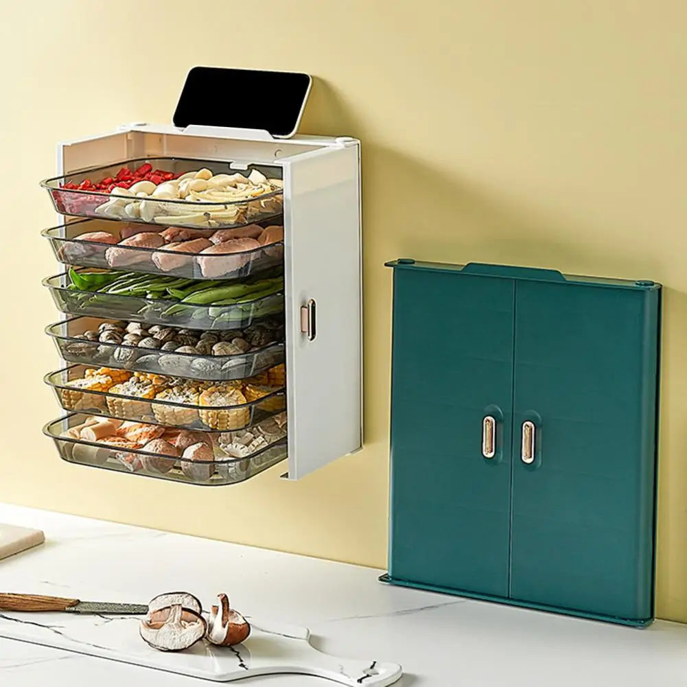 Wall-mounted-Vegetable-Prep-Tray-Shelf-Multifunctional-Foldable-Storage ...