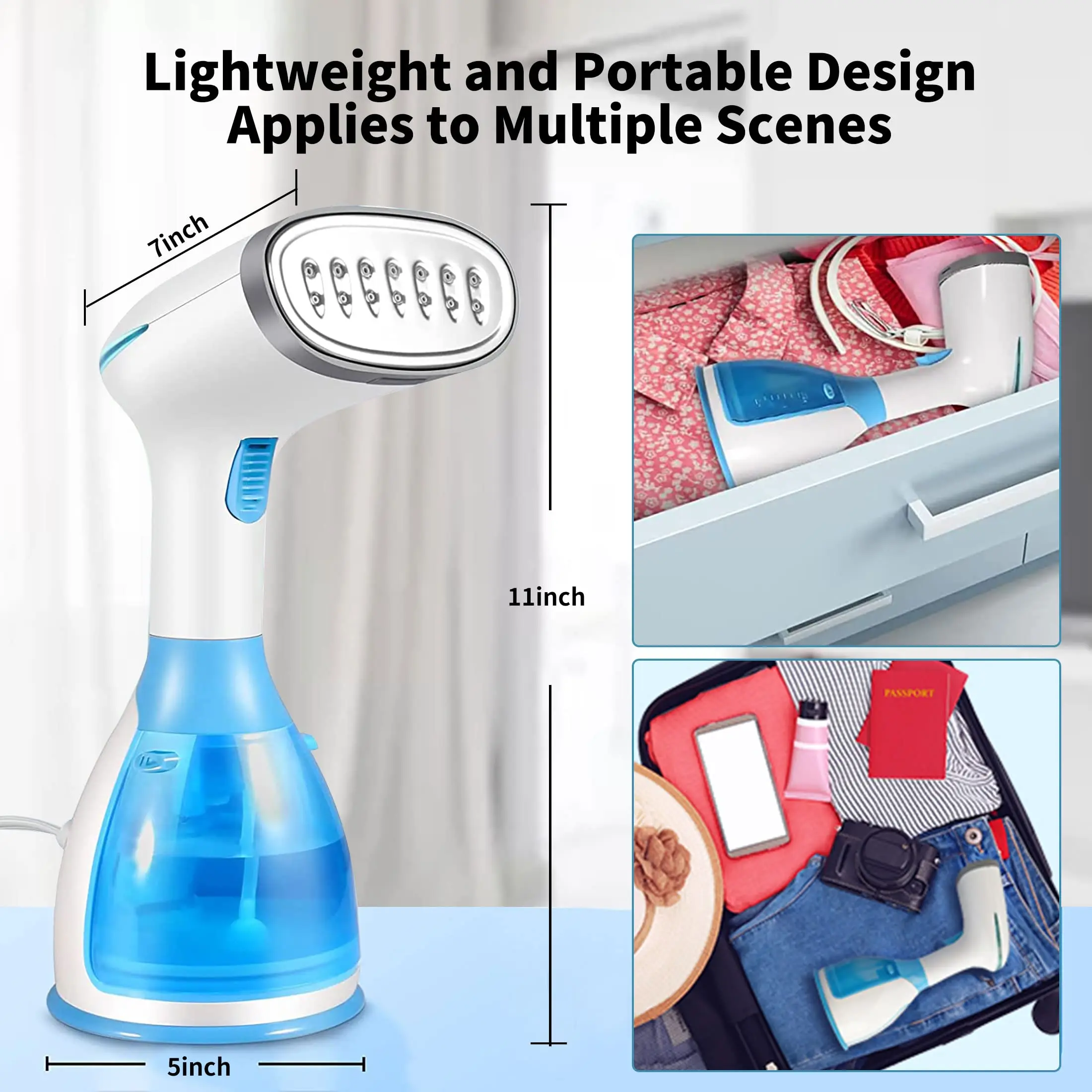 Handheld Steamer Steamer For Clothes,1500W 15s Heat Up Handheld Garment ...