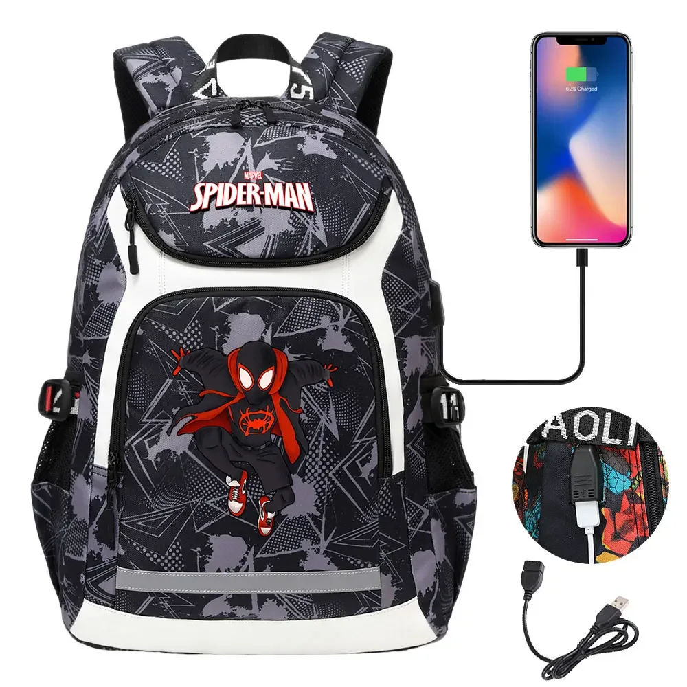 Spider-Man-Prints-New-Girls-Boys-Kids-School-Book-Bags-USB-Teenagers ...