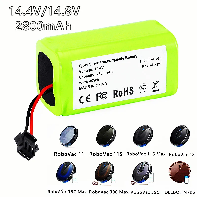 14.4V 2800mAh Li-ion battery for Cecotec Conga Excellence 950 1092 ...