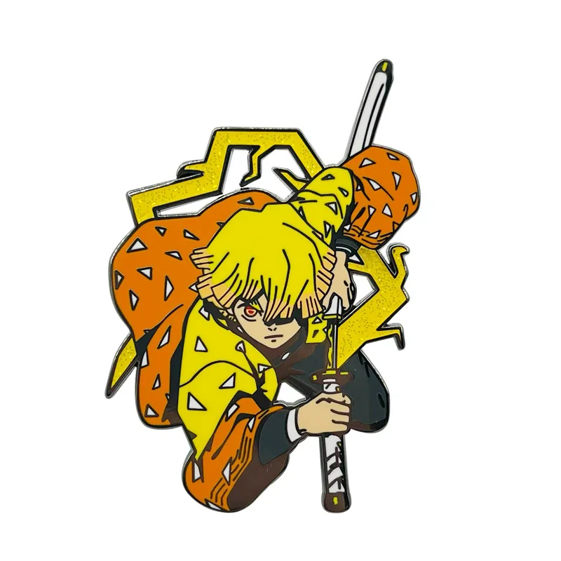 New Demon of Slayer Glitter Brooch Adventure Action Anime Character ...