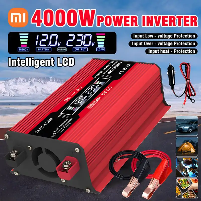 LCD-Smart-Display-Solar-Car-Power-Inverter-Multifunctional-Electrical ...