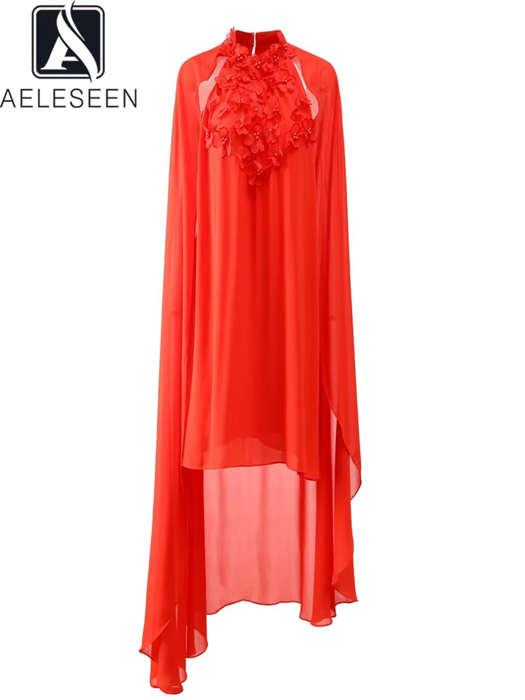AELESEEN-Fashion-Designer-Cloak-Dress-Women-Summer-Sleeveless-3D ...