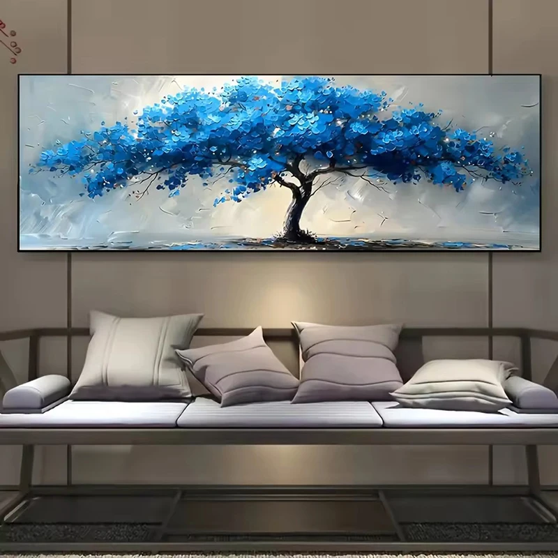 Large Blue Tree of Life Canvas Printings Abstract Painting Wall Art ...