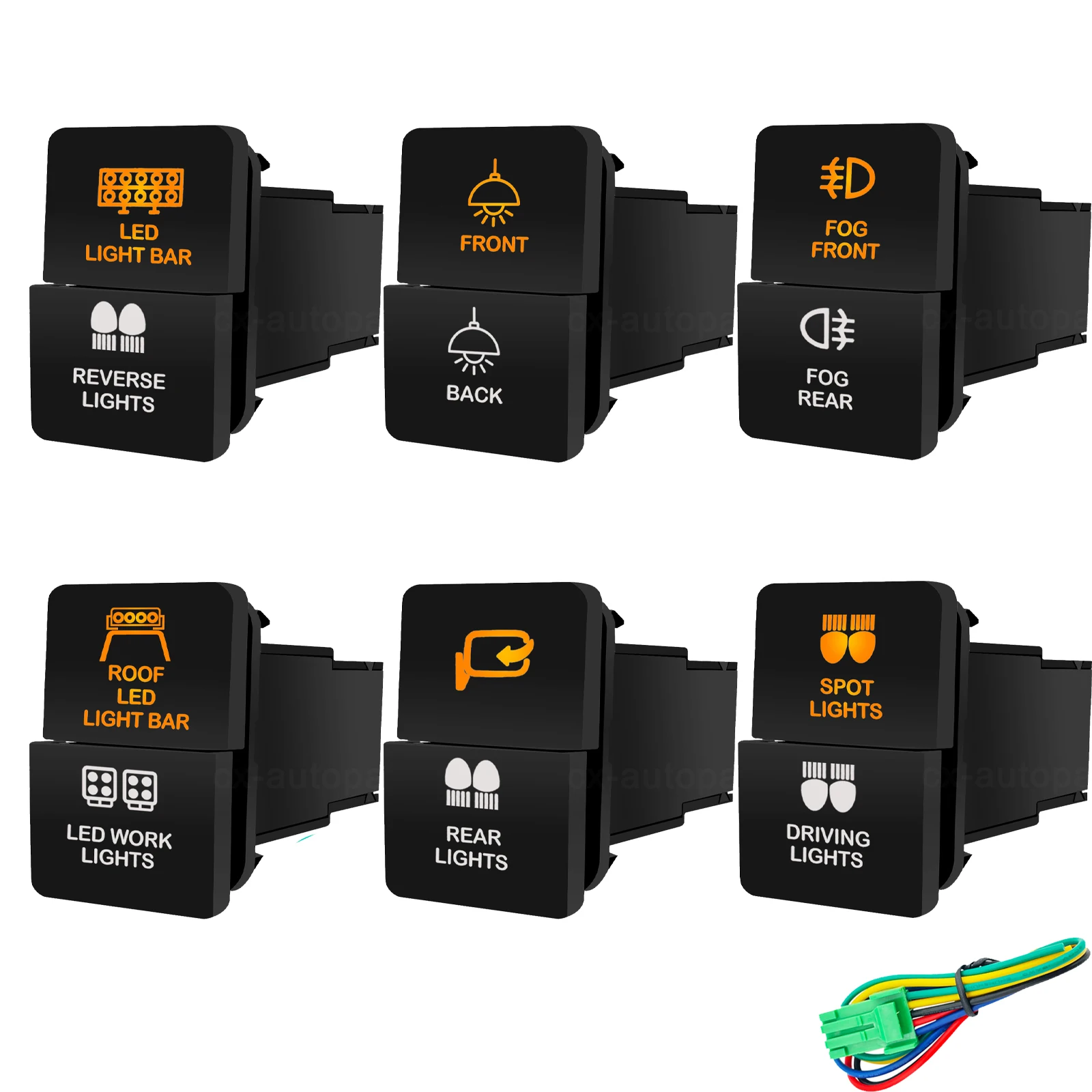 Car Push Switch Dual ON OFF Button Led Bar Roof lights Fog Spot Driving ...