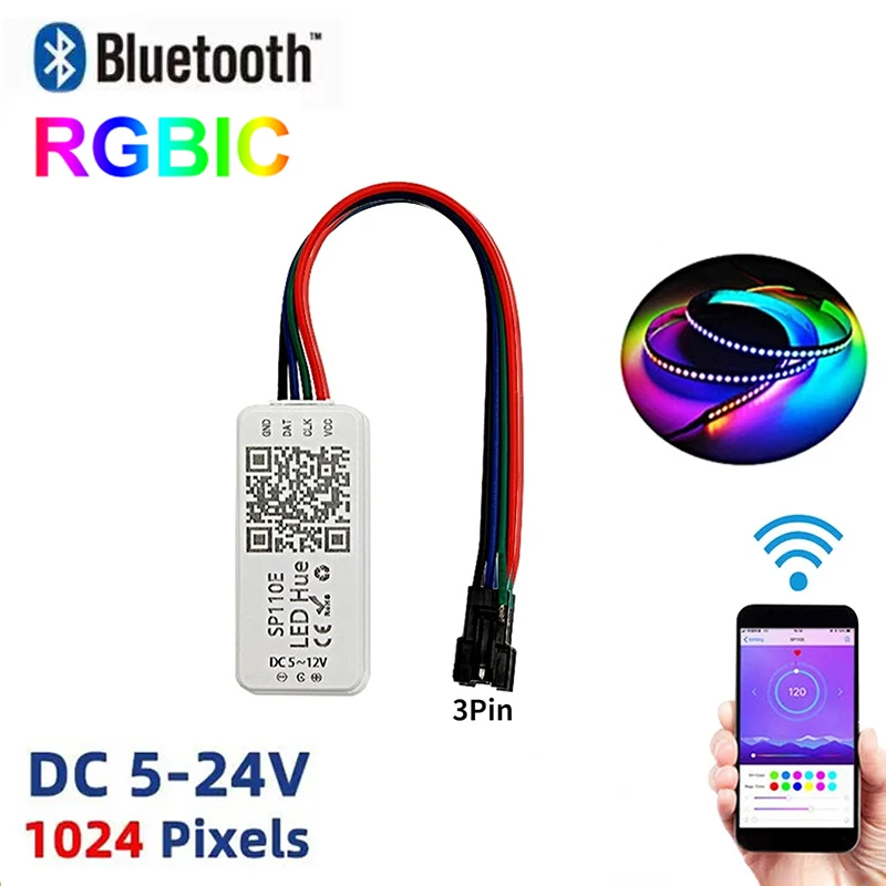 RGB Controller Bluetooth Smart APP DC12V 1024 Pixel for WS2811 WS2812B ...
