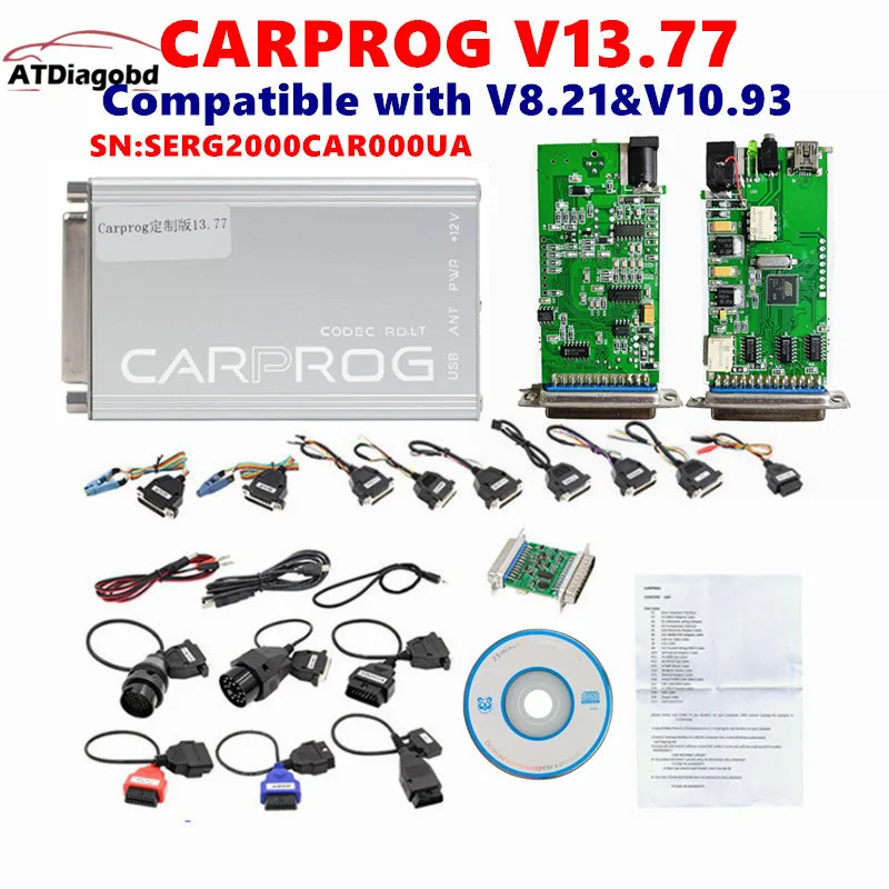 Newest Online Carprog 13.77 Full Adapters with keygen Car Prog 8.21/V10 ...