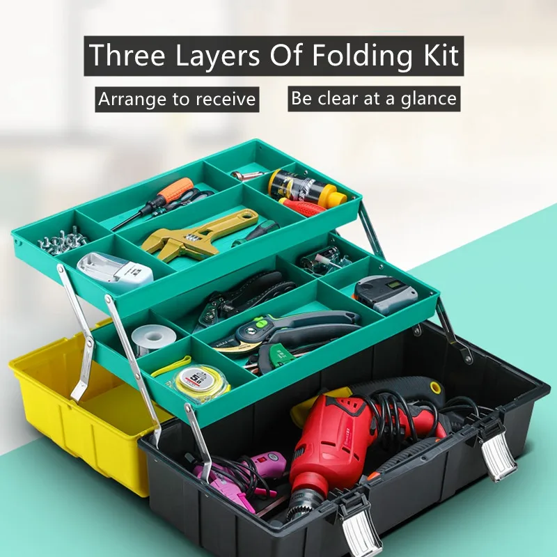 Potable-Empty-Tool-Case-3-Stage-Plastic-Folding-Toolbox-Household ...