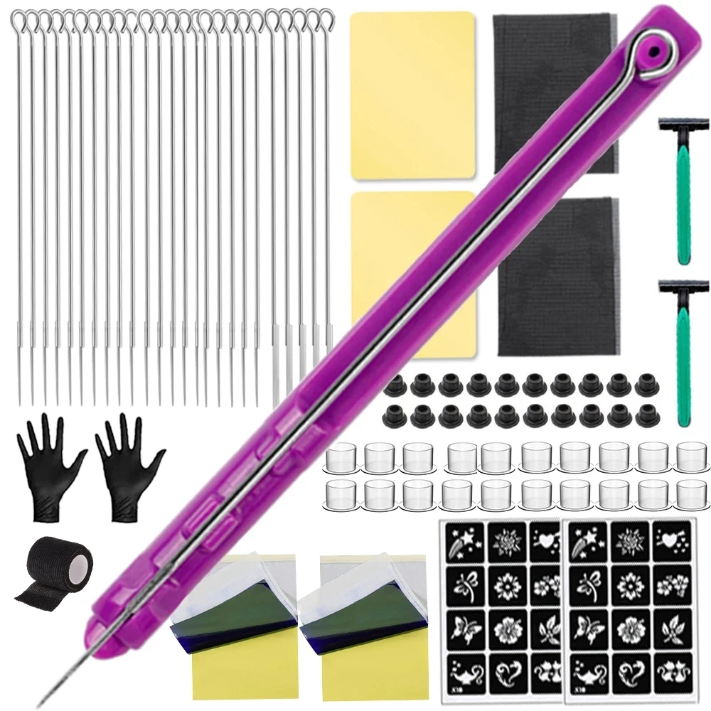 DIY-Hand-Poke-and-Stick-Tool-Tattoo-Kit-With-Tattoo-Needle-Stick-Poke ...