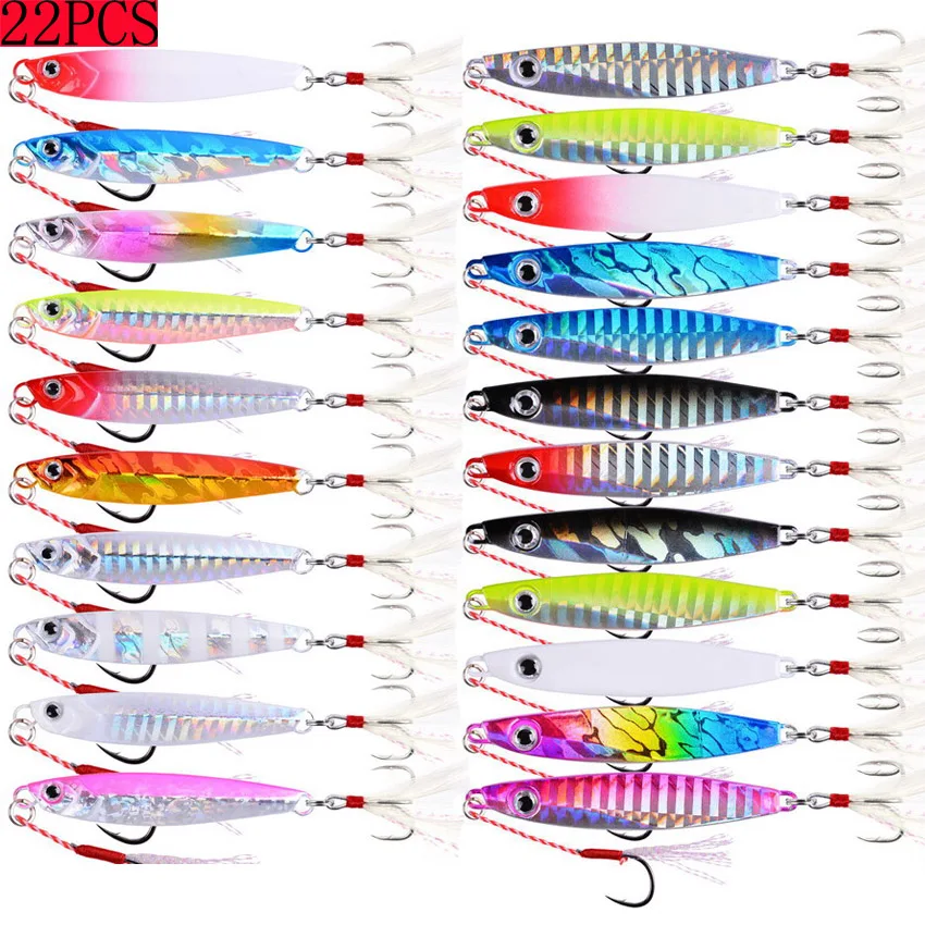 Metal-Jig-Set-7-60G-Print-Metal-Cast-Jig-Spoon-Shore-Casting-Jigging ...