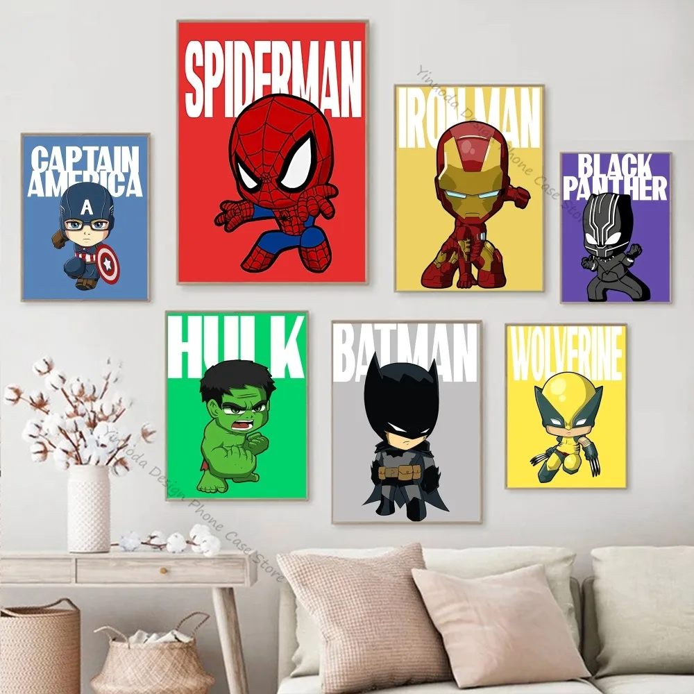 1pc-Cute-Cartoon-Superhero-Character-Poster-Good-Quality-Prints-Vintage ...
