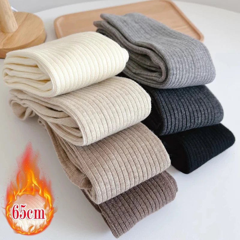 Warm-Wool-Cashmere-Long-Socks-Stockings-Autumn-Winter-Thick-Warm-Knee ...