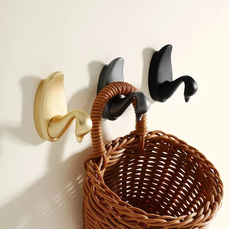 Gold-Black-Swan-Hanging-Clothes-Hook-Solid-Wardrobe-Hooks-Door-Behind-Doorway-Wall-Mounted ...
