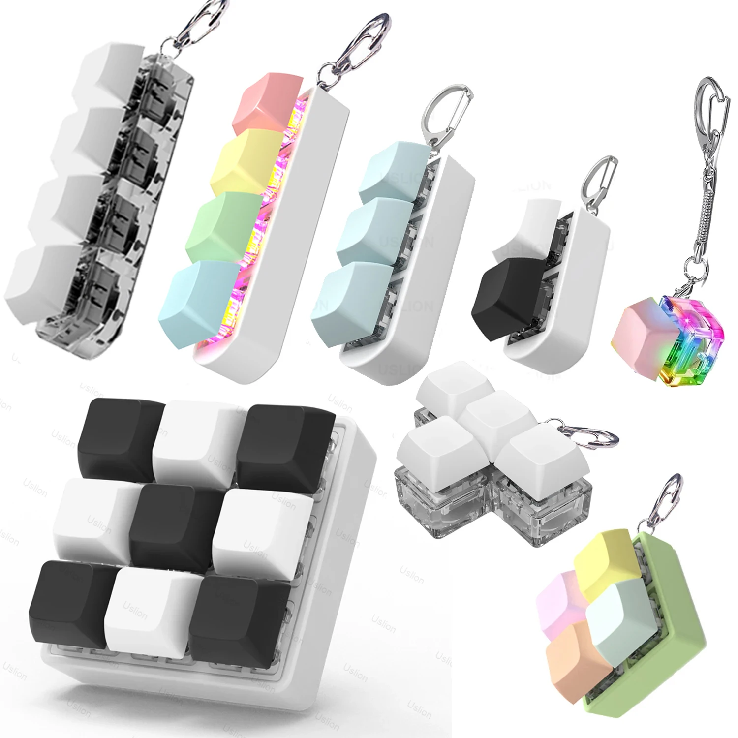 1/2/3/4/9 Keys Keyboard Keycaps Fidget Toy Anti-Anxiety Point Keycaps ...