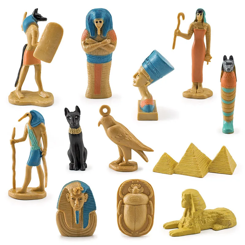 Simulated-12pcs-Set-Ancient-Egypt-Sphinx-Pyramid-Mummy-Queen-Isis-Mini ...