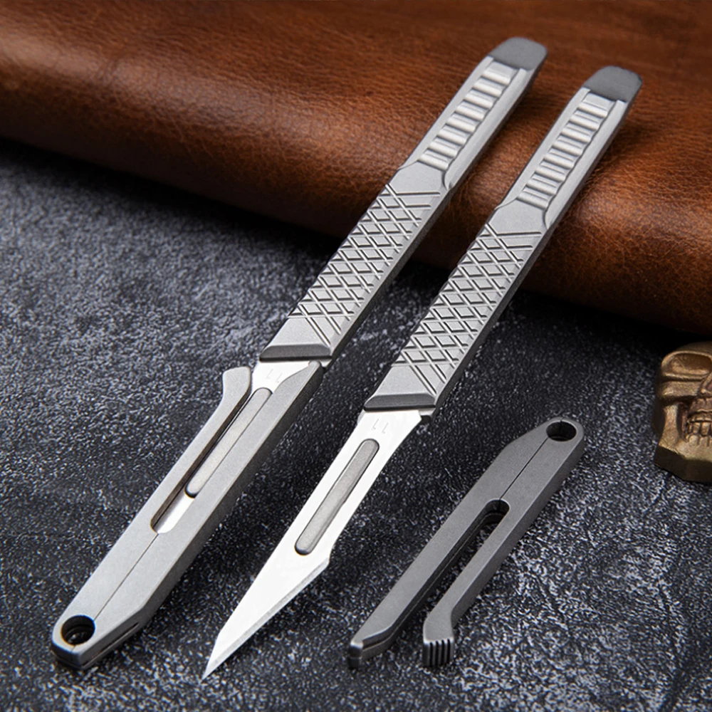 Titanium-alloy-EDC-handle-11-Non-slip-Cutter-Engraving-Craft-Knives ...