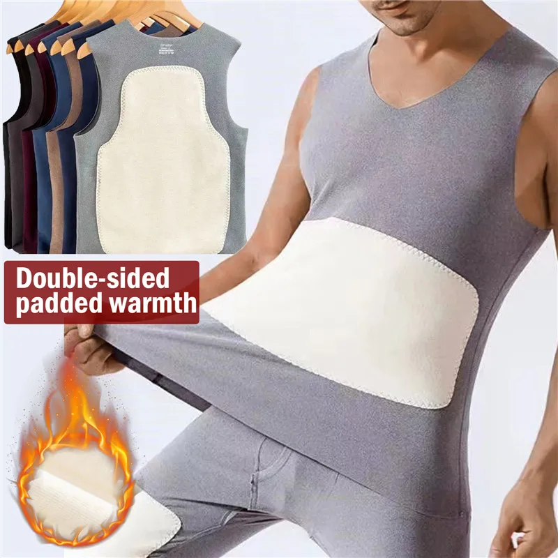 Winter-Men-Thermal-Underwear-Warm-Sleeveless-Intimate-Undershirt ...
