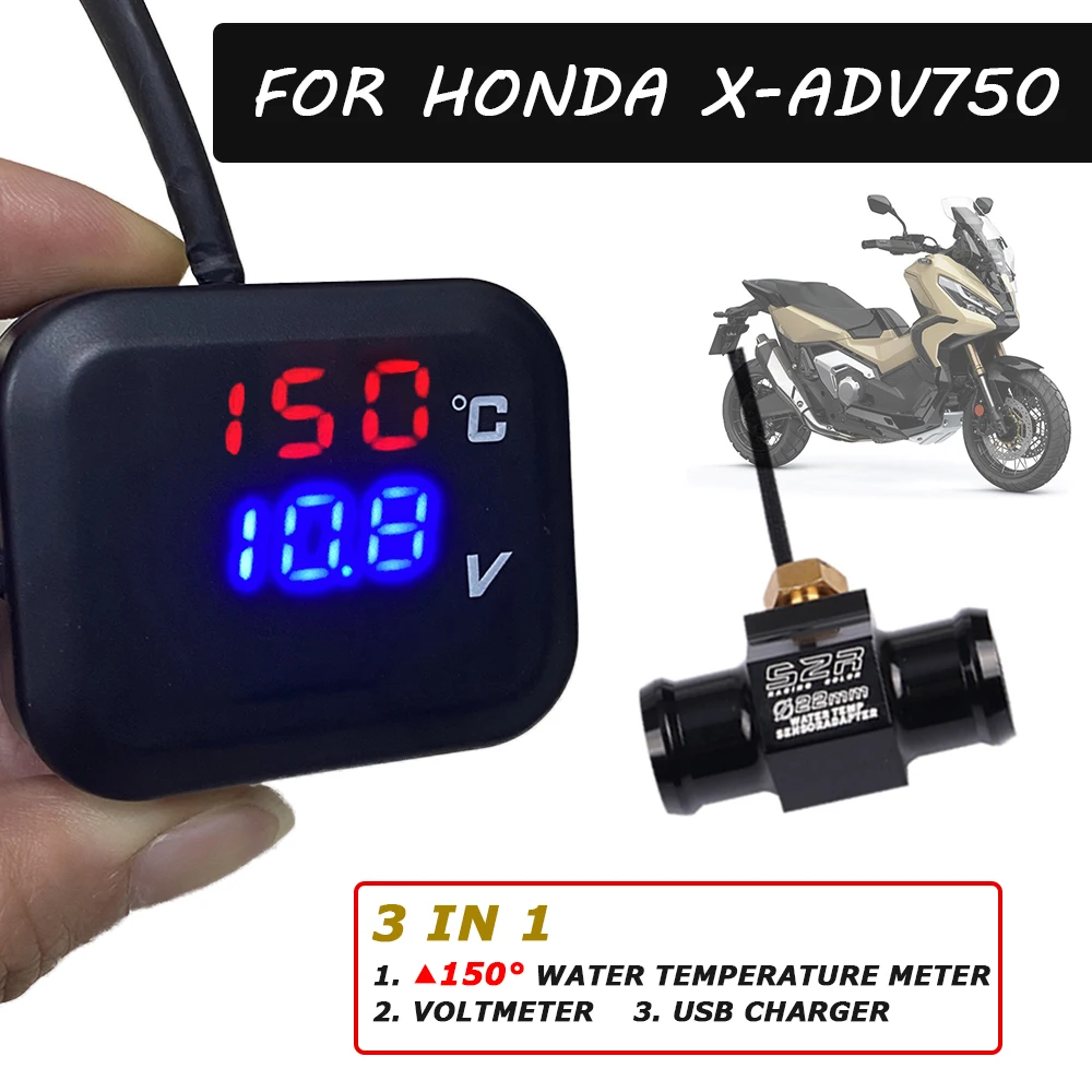 Motorcycle Accessories Water Temp Meter Voltmeter Phone USB Charger ...