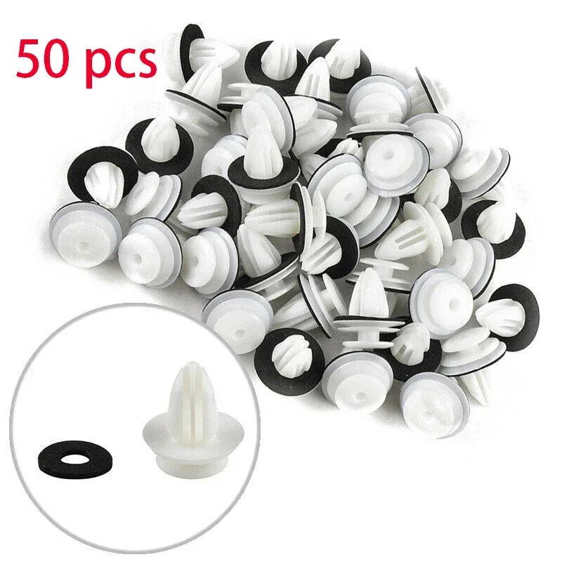 50PCS Door Panel Clip with Seal Ring Fastener Rivet Bumper Clip ...