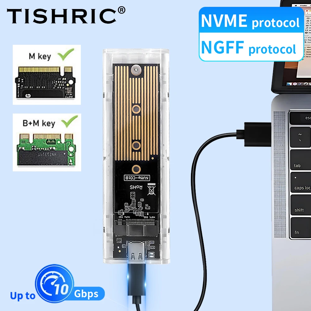 TISHRIC-SSD-Enclosure-Nvme-Case-External-hard-drive-NVME-NGFF-Dual ...