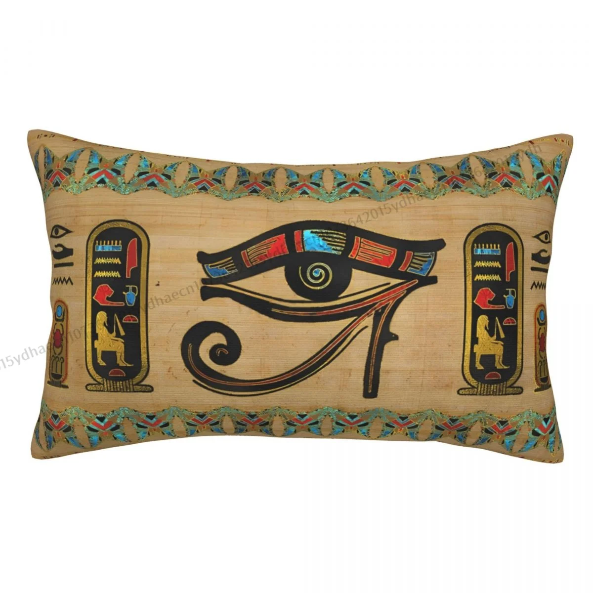 Egyptian-Eye-Of-Horus-Ornament-On-Papyrus-Printed-Pillow-Case-Backpack ...