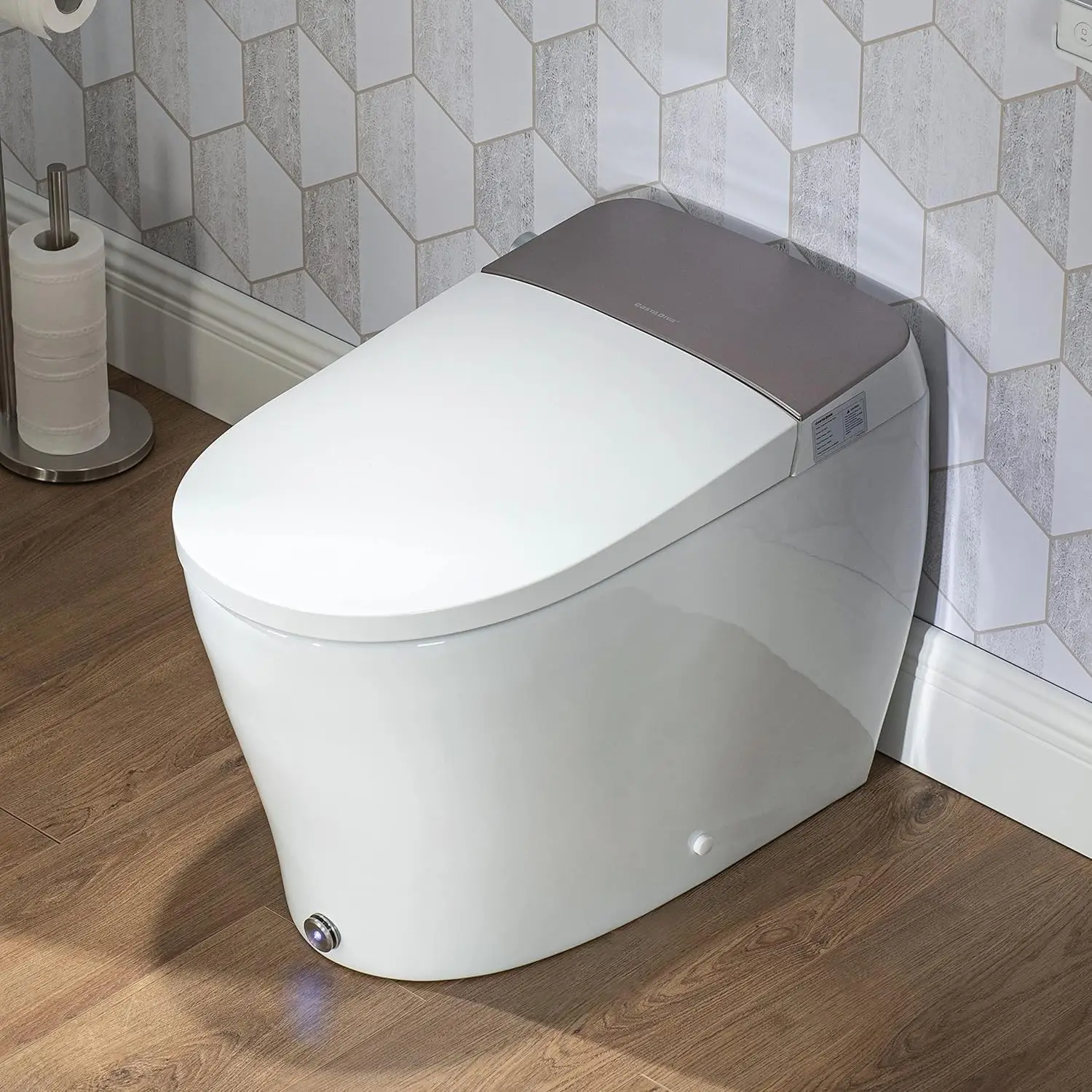 Smart-Toilet-with-Bidet-Built-in-Auto-Open-Close-Flush-Tankless-Bidet ...