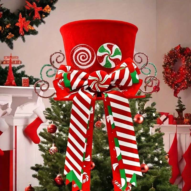 1 Piece Christmas Tree Decoration Hat, Christmas Candy Tree Top ...