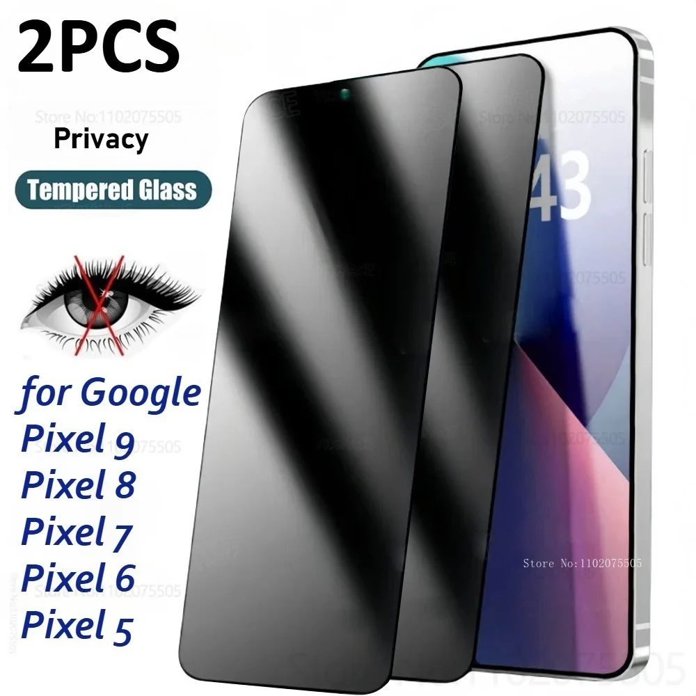 2Pack Privacy 9H Tempered Glass for Google Pixel 7 Pro 7a 8a 8Pro 5 6a ...