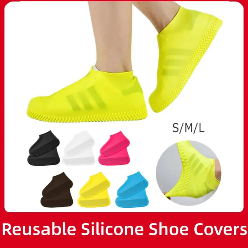 Waterproof-Silicone-Shoe-Covers-S-M-L-Covers-Slip-resistant-Rubber-Rain ...