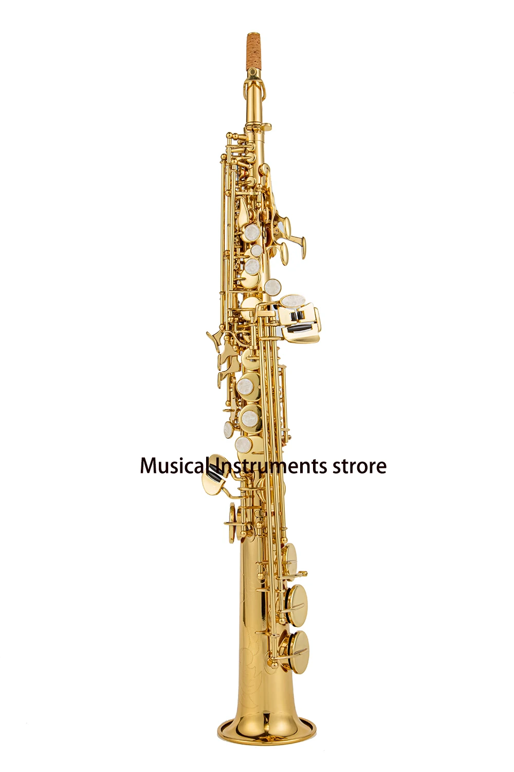 Soprano Saxophone Gold Lacquer Body Gold Lacquer Key Brass Saxophone ...