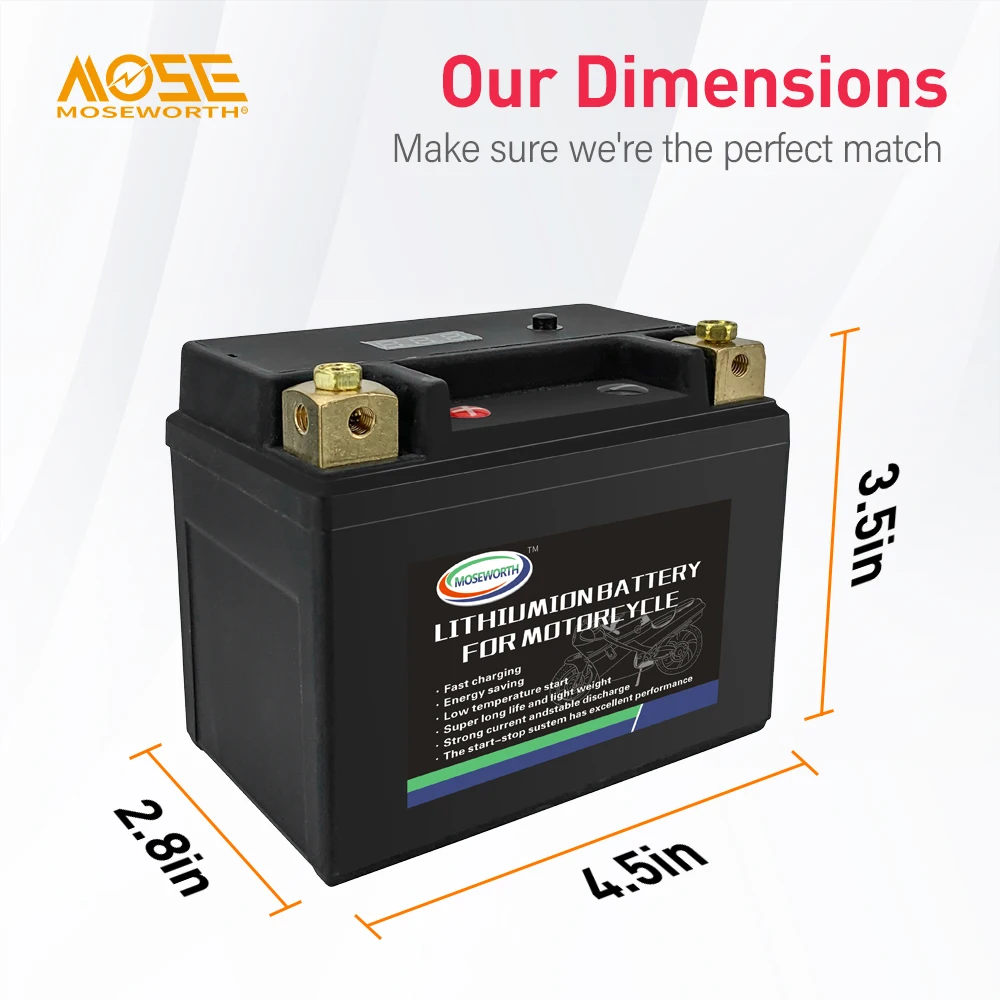 12V Motorcycle Lithium Battery 2Ah 3AH 4AH Lithium Iron Phosphate BMS ...