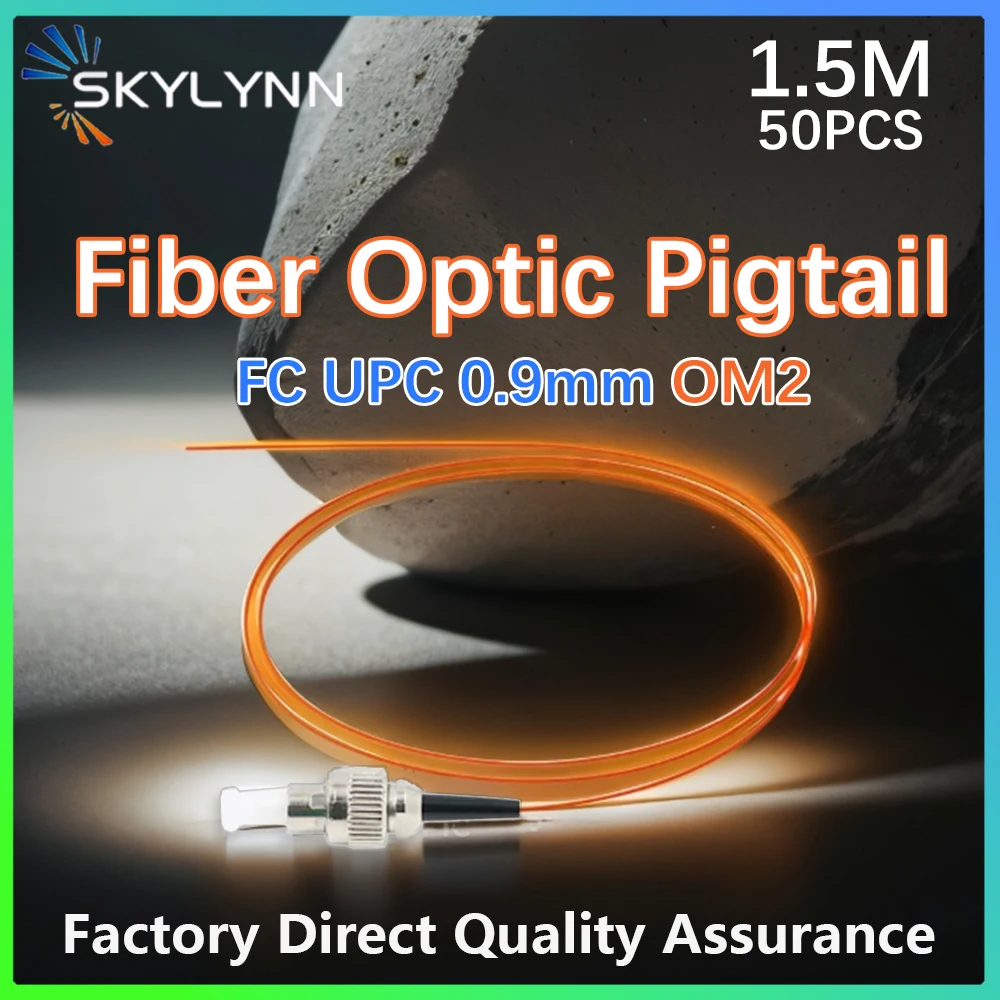50Pcs-1-5M-FC-UPC-Pigtail-Optic-Fiber-Cable-0-9mm-OM2-Orange-LSZH-Fiber ...