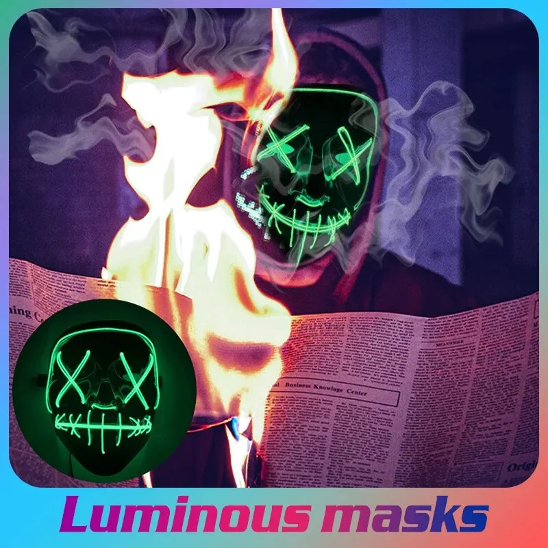 New-Halloween-Luminous-Mask-Scary-Scary-Ghost-Party-Dress-Up-Modeling ...