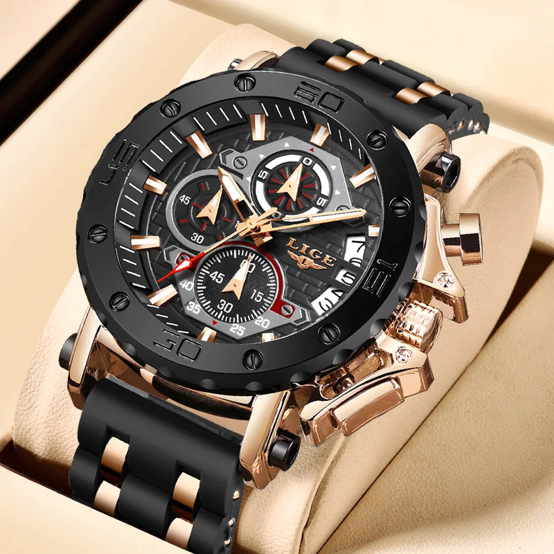 LIGE-Men-Watch-Luxury-Waterproof-Quartz-Wristwatch-Chronograph-Luminous ...