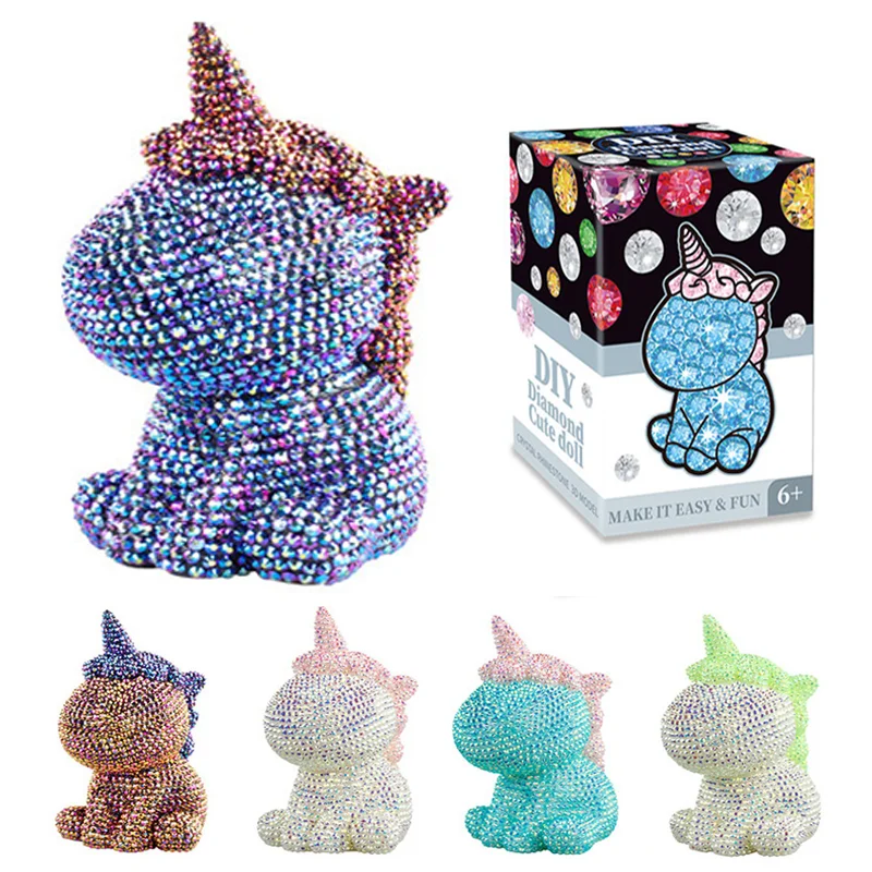 DIY-Diamond-Unicorn-Doll-Handmade-Crystal-Rhinestone-Unicorn-Figurines ...