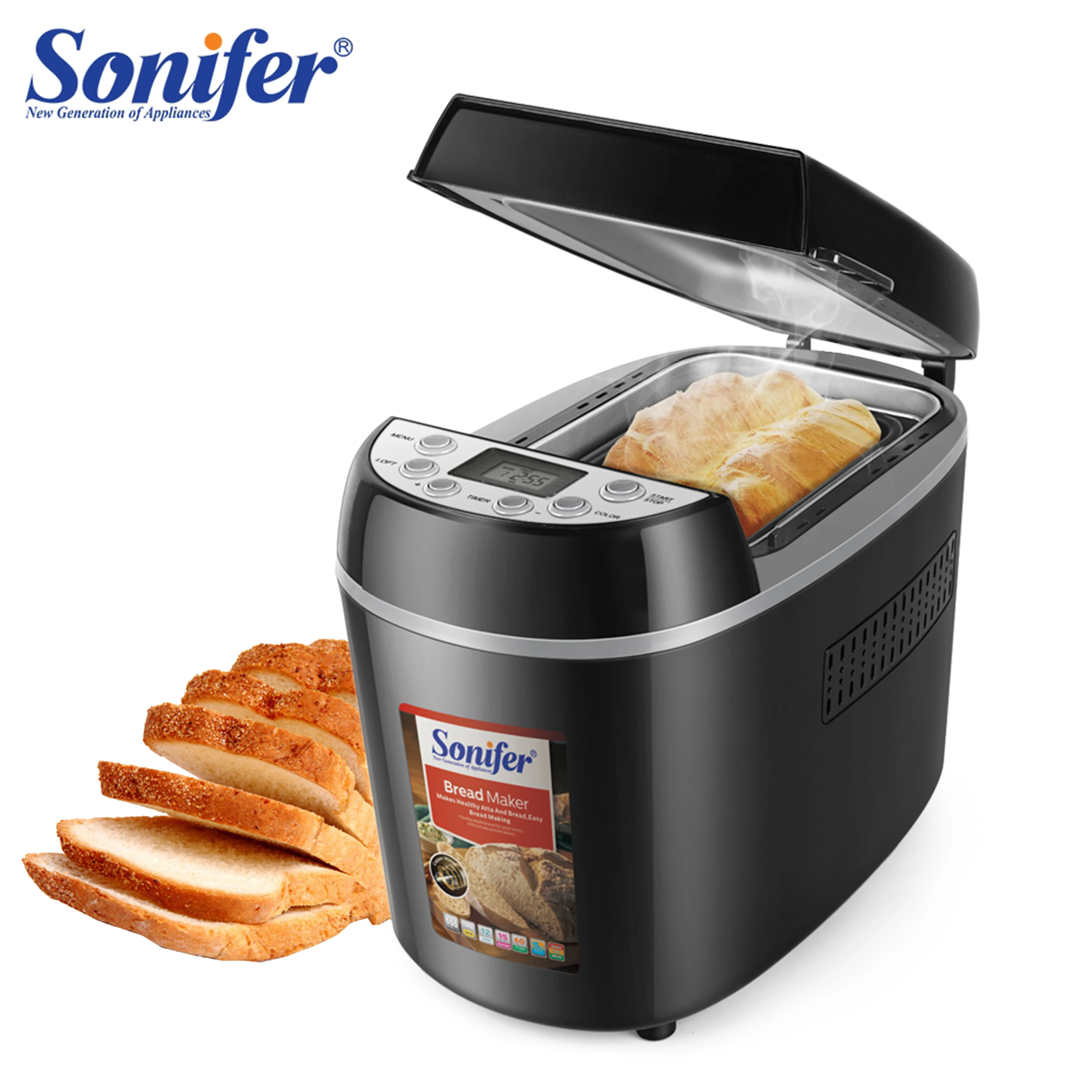 1.3kg Automatic Bread Machine 870w Programmable Bread Maker 15-hour Pre ...