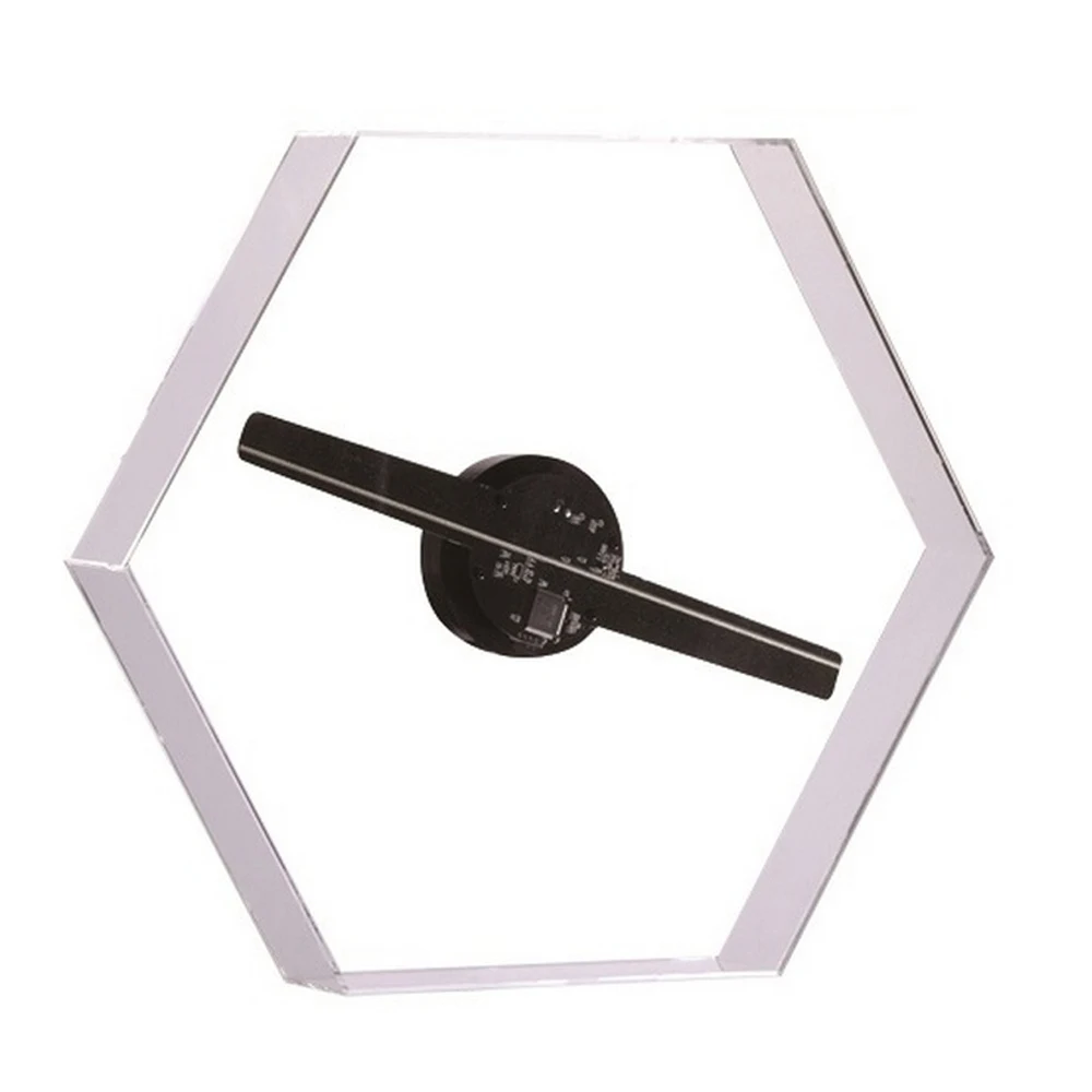 3d 와이파이 홀로그램 프로젝션 육각형 Led 사인 팬 광고 기계 홀로그램 플레이어 로고 디스플레이 라이트 지원 이미지 비디오