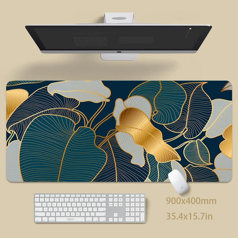 Mouse-Pad-Leaf-Art-Table-Mats-Computer-Mousepad-Keyboard-Mat-Big-Desk ...