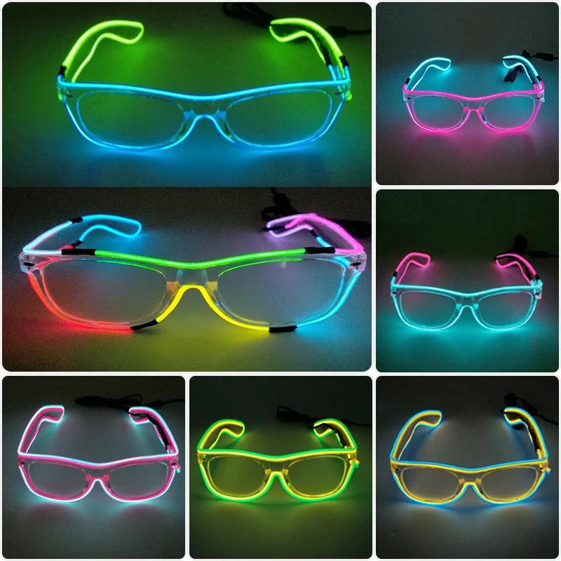 Funny-DJ-Nightclub-Light-Up-Flashing-Glasses-Luminous-Unisex-Neon-Led ...
