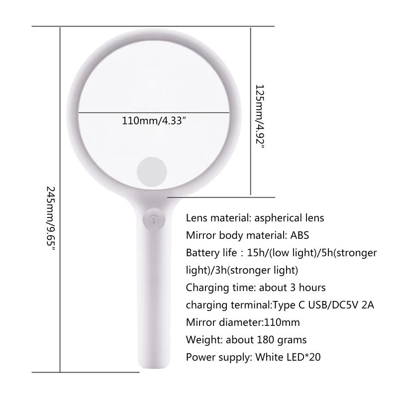 Magnifying-Glasses-with-Light-LED-Large-Magnifying-Glass-110mm-Glass ...