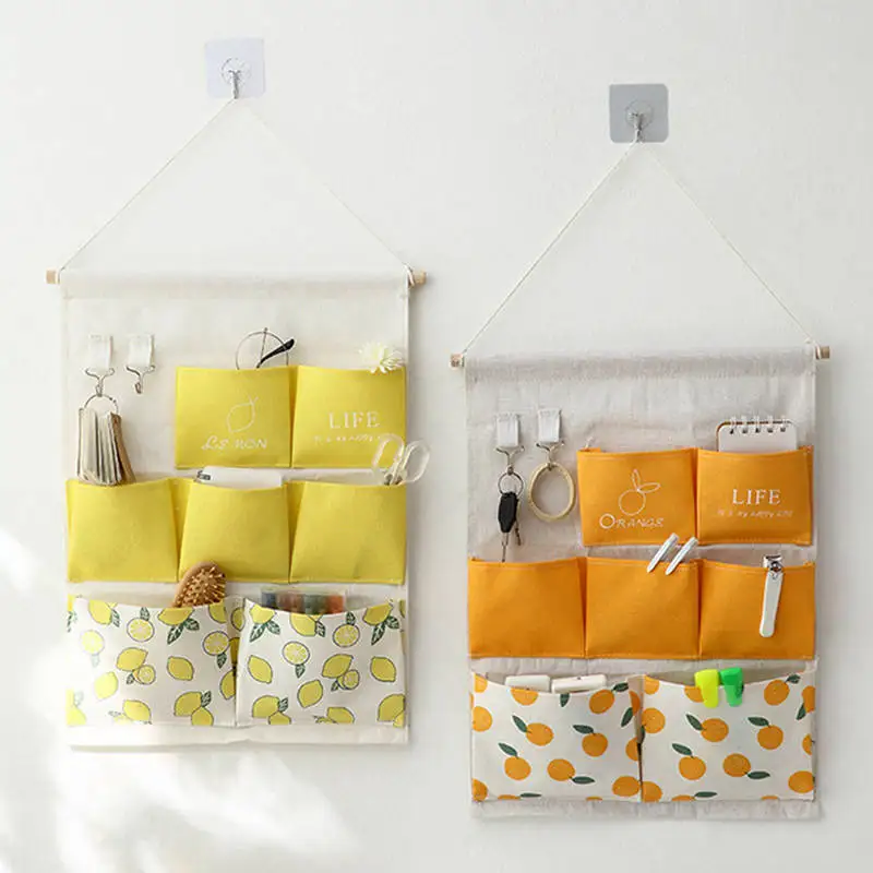 3-7-Pockets-Hanging-Organizer-Wall-Mounted-Multipurpose-Cotton ...