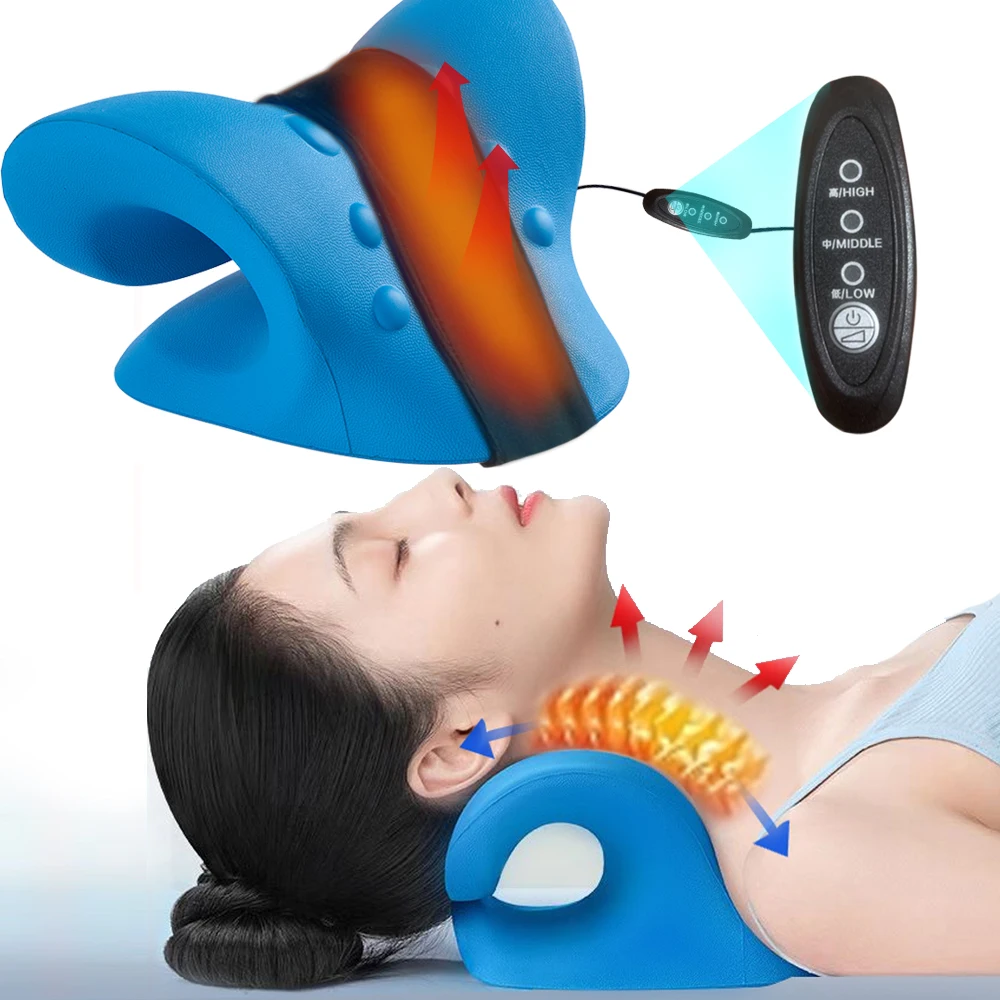 Heated Neck Stretcher for Neck Pain Relief Orthopedic Cervical Traction ...